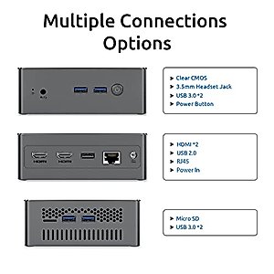 Bmax Mini PC 4-Core J4105 (up to 2.5 GHz) 8GB LPDDR4/256GB SSD 4K 60Hz Mini Desktop Computer Gigabit Ethernet Dual-Band Wi-Fi BT 5.0 HDMI 2.0 Micro Pc Mini Computer