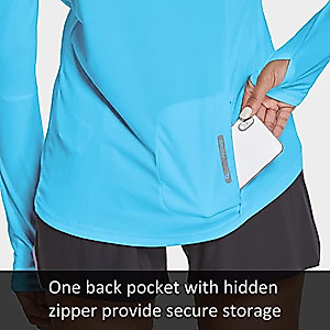 BALEAF Women's Hiking Long Sleeve Shirts with Face Cover Neck Gaiter UPF 50+ Lightweight Quick Dry SPF Fishing Running Hoddie Blue Size M