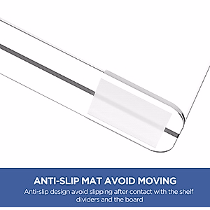 Vorey 6 Pcs Acrylic Shelf Dividers for Closet Organization, Clear Closet Shelf Divider for Wooden Shelving, Suitable for Sweater, Shirts, Handbags in Bedroom and Kitchen