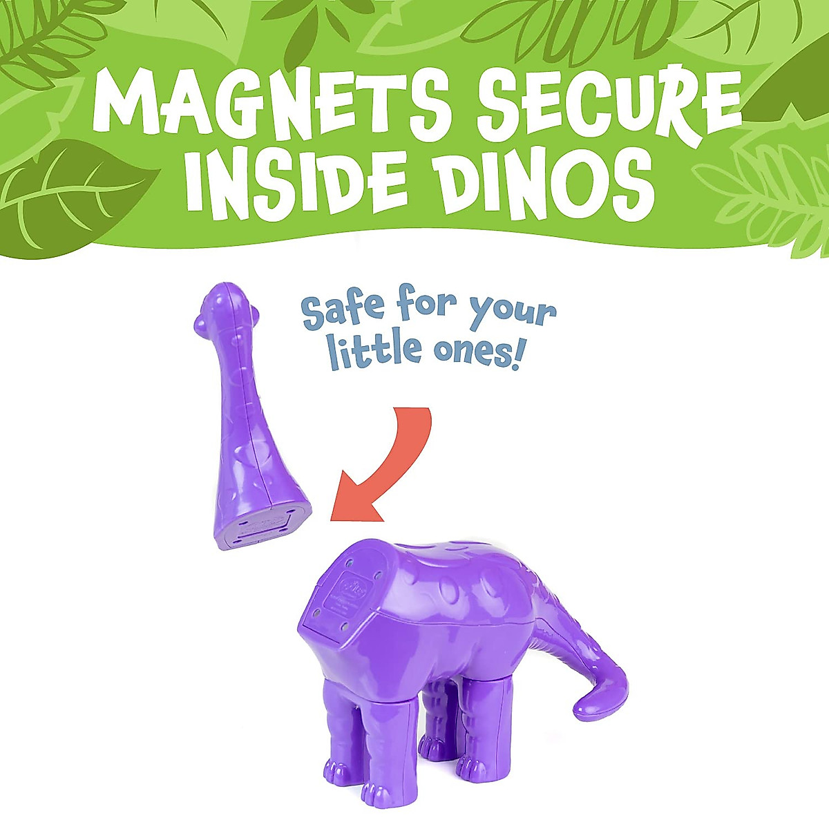 POPULAR PLAYTHINGS Magnetic Mix or Match Dinosaurs Toy Play Set, 12 Pieces