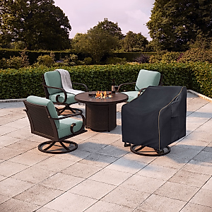 LSongSKY Outdoor Swivel Rocker Chair Cover 2 Pack,Patio Swivel Chair Covers For Outdoor Furniture,Rocking Chair Covers Waterproof (27.5W x 32.5D x 39H Inch)Black