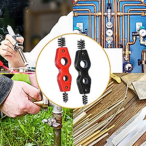 6 PCS Copper Pipe Cleaner and Reamer & Sanding Sponge Set, Include 2 PCS Copper Pipe Cleaner, 2 PCS Reamer & 2 Pack Sanding Sponge, 4 In 1 Pipe Deburring Brush for PVC PPR Copper Brass Aluminum Pipes