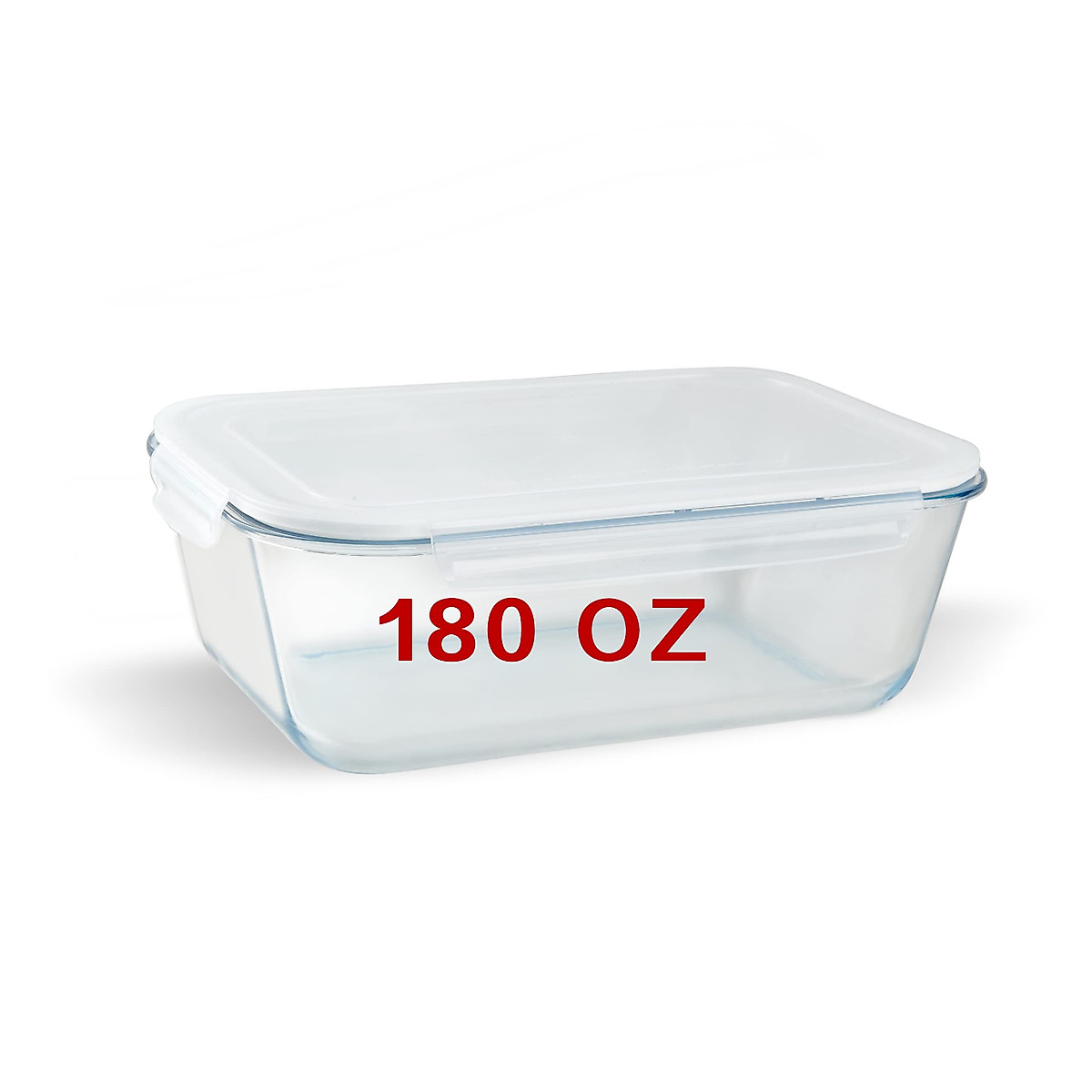 XXX-Large Glass Food Storage Container with Locking Lid 180OZ Family Size Party Size Extra Large Rectangle Glass Bowl Bakeware Baking dish with Airtight Lid Meal Prep Glass Container