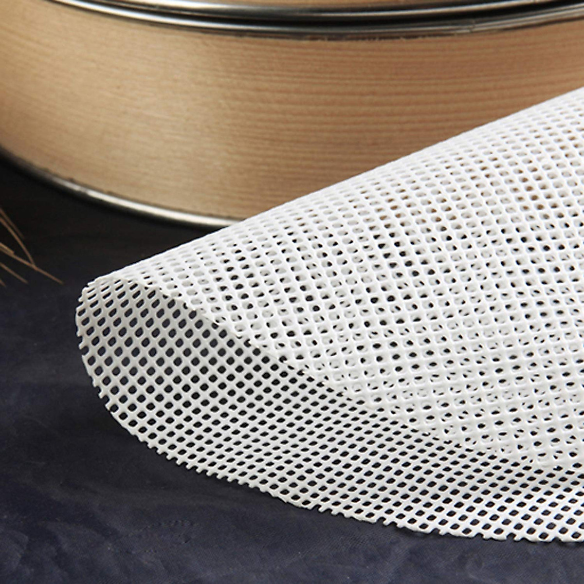 GUCUJI 4Pcs 8 inch Non stick Silicone Steamer Liners Mesh Mat Pad Steamed Buns Dumplings Baking Pastry Dim Sum Mesh