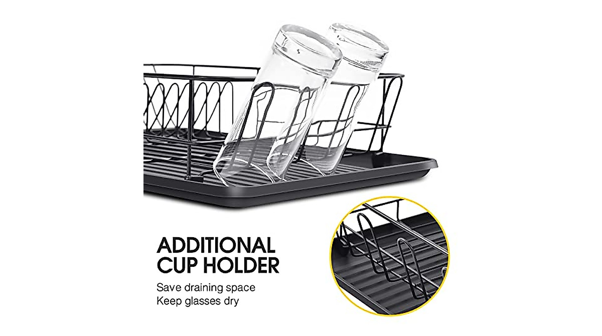 TOOLF Dish Drying Rack, Large Capacity Dish Rack, Dish Drainer with ...