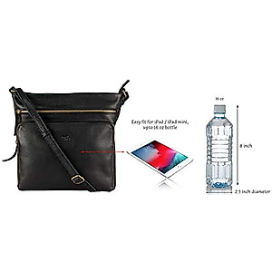 Mou Meraki Premium Genuine Leather Black Crossbody Purses and Handbags Women