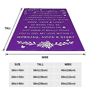 I Love You Grandma Gift Blanket Soft Throw Great Grandmother Gifts for Grandma Nana Gifts from Grandkids for Birthday Mothers Day Wrap Your Grandmother with Love and Inspirational Words 50" x 60"