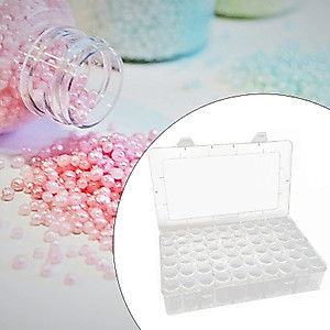 SM SunniMix Bead Organizer Mini Storage Cases Dustproof Portable Transparent Diamond Craft Storage Box for Nail Art Jewelry Small Items, 60 Round Bottles