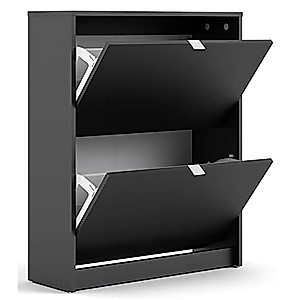 Tvilum, Black Matte Bright 2 Drawer Shoe Cabinet