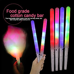 Hulzogul Glow Sticks, Cotton Candy Cones Colorful Glowing Cotton Candy Sticks, for Bracelets, Children, Party, Festival, Camping, Night Hiking