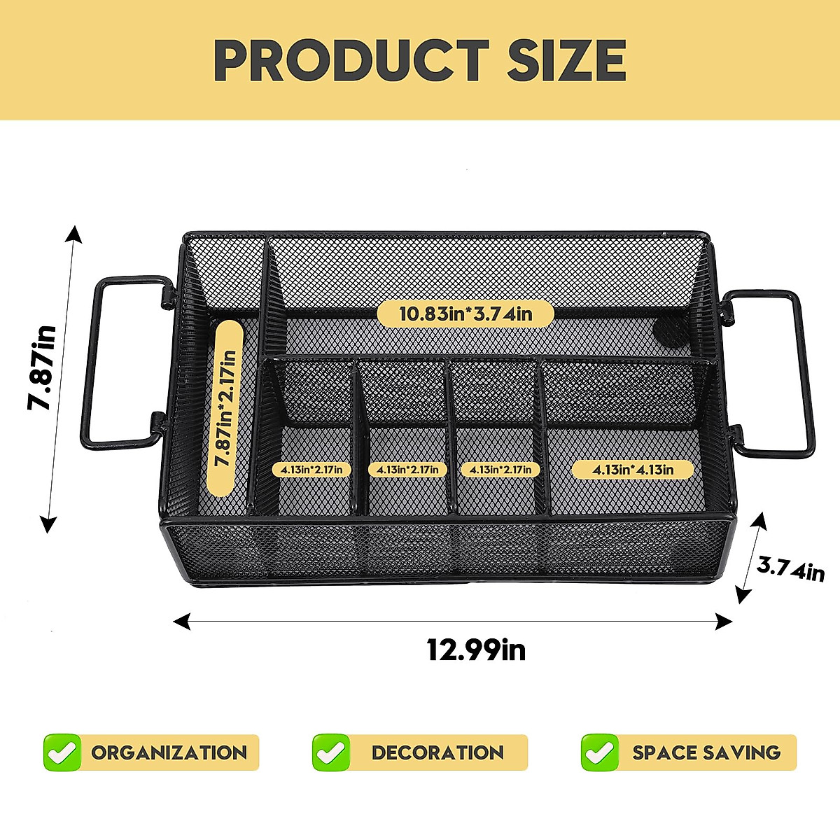 Remittur Paper Plate Dispenser with Handle, Metal Paper Plate Holders for Kitchen Counter, Utensil Holder Organizer with 6 Compartments, Silverware Holder Caddy for Cup Fork Spoon Napkin Party Camping