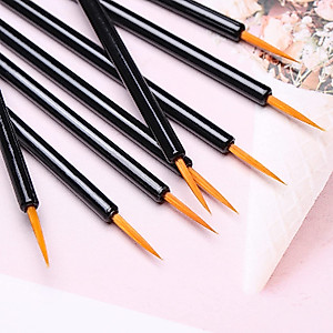 Akstore Disposable Eyeline Mascara Brushes Eyelash Brush Wands Applicator Makeup Brush Tool Kits (Black-Yellow 200PCS)