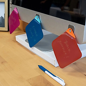 Boogie Board VersaNotes Starter Pack, Reusable 3-Pack 4x4 Dry-Erase and Sticky Note Alternative for Home and Office, Includes 3 VersaNotes, Magnetic Mounting Plates, Instant Erase, and VersaPen Stylus