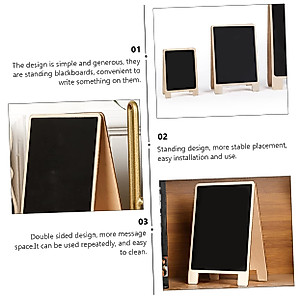Anneome 3pcs Message Board Wedding Chalkboard Signs Mini Wood Chalkboard Labels Tabletop Easels for Painting Black Mini Table Wooden Billborads Cypress Catering Supplies Buffet