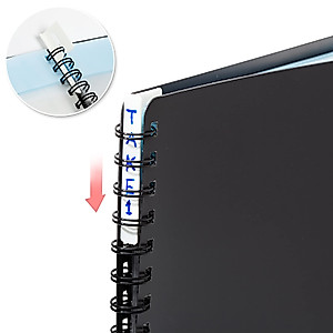 MECCALINE Sheet Music Folder (1 Pack, Black) – 40 Sleeves Display 80 Pages Spiral Binder Organizer for Music Stand – Fits Letter Size 8.5 x 11 Inch – Direct Page Writing with Detachable Name Tag