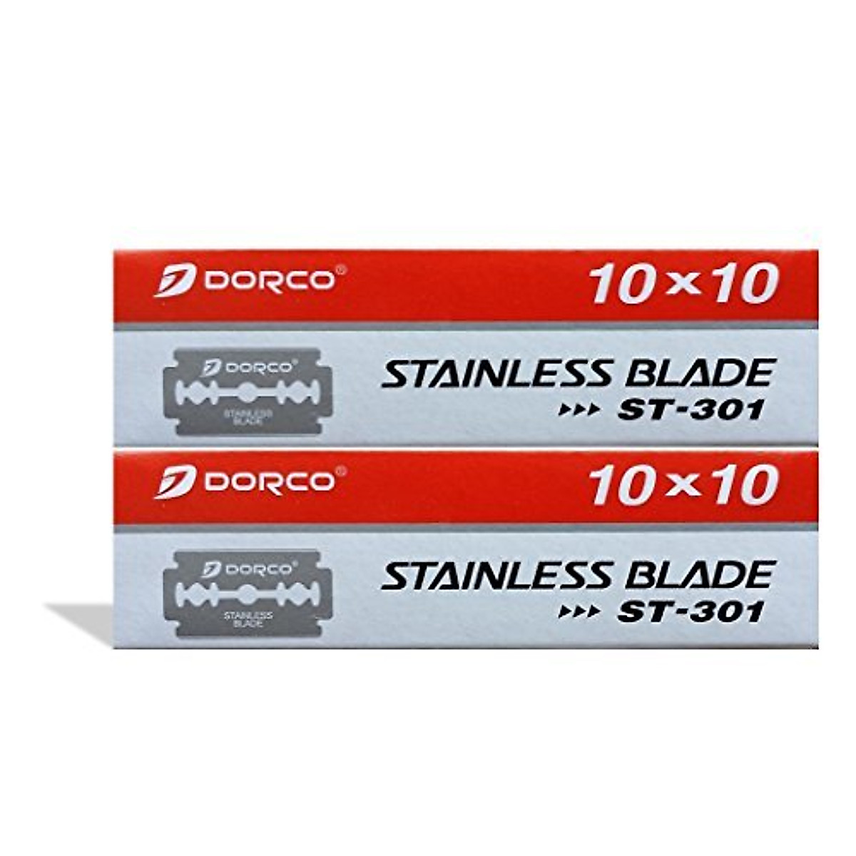 Dorco Double Edge Razor platinum stainless Blades Red ST 301- Stainless (2 Boxes = 200 Blades)