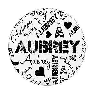 Aubrey Name Cool Black and White Scattered Pattern PopSockets PopGrip: Swappable Grip for Phones & Tablets