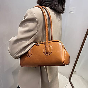 JBB Shoulder Bag Retro Classic Purse Clutch Small Crossbody Bag Satchel Bags Handbag PU Leather Saddle Bag Brown