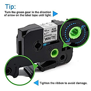Compatible Label Tape Replacement for Brother Ptouch 18mm Label Tapes TZe-241 Bundle with Replacement 12mm Label Tapes TZe-231, Black on White (Total 8-Pack)