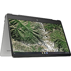 HP Newest Laptop X360 14a Chromebook 14in HD Touchscreen Intel Celeron 4GB DDR4 64GB eMMC WiFi Webcam Stereo Speakers Bluetooth 5 Chrome OS Silver Color (Renewed)