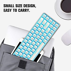 60% Mechanical Gaming Keyboard and Mouse Combo RGB Backlight Ultra-Compact Ergonomic Anti-ghosting 68 Keys 6400DPI Silent Honeycomb Mice Type-C Wired for Computer Mac Gamer