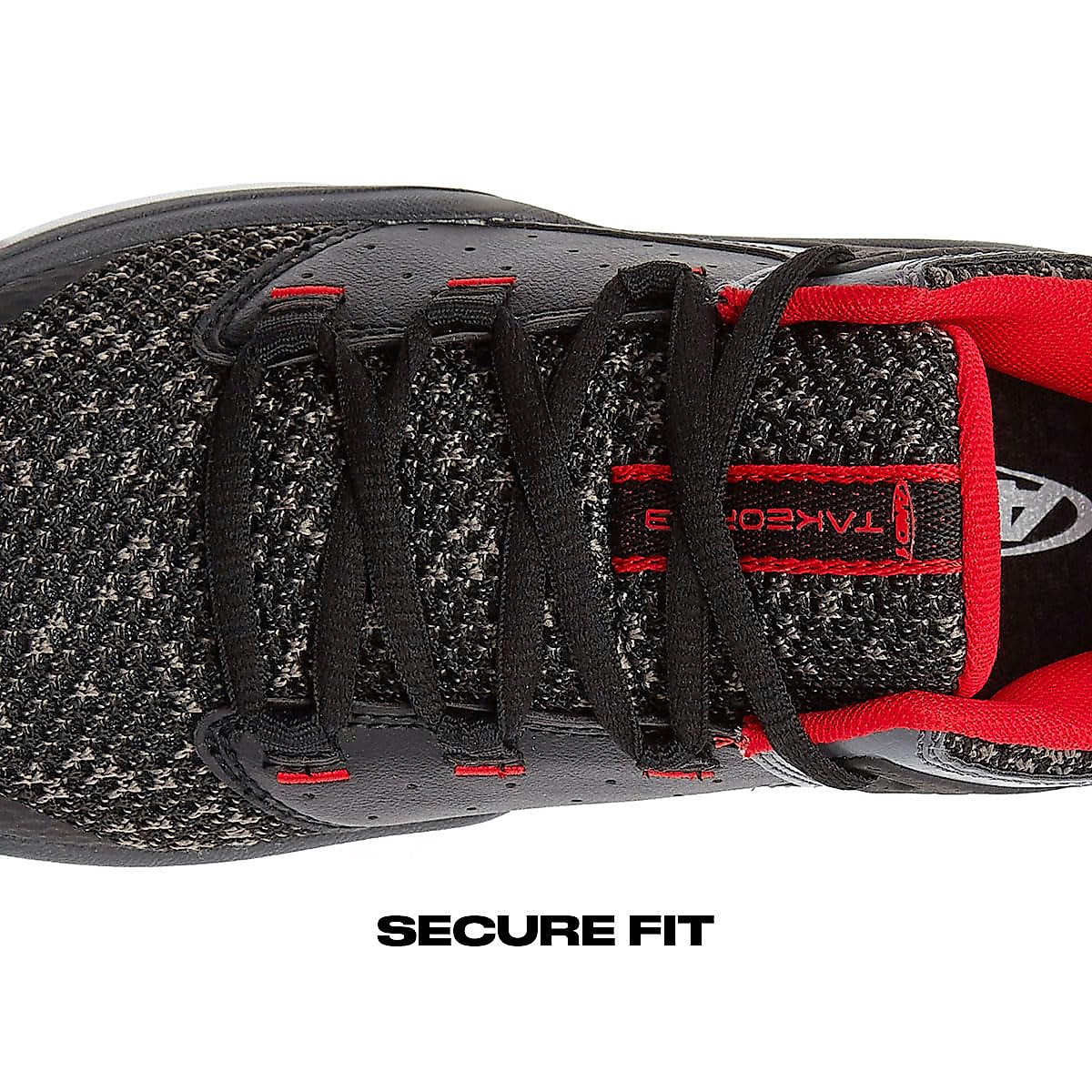 AND1 Takeoff 3.0 Girls & Boys Basketball Shoes, Boys High Top Sneakers - Black/Dark Grey/Red, 6 Big Kid