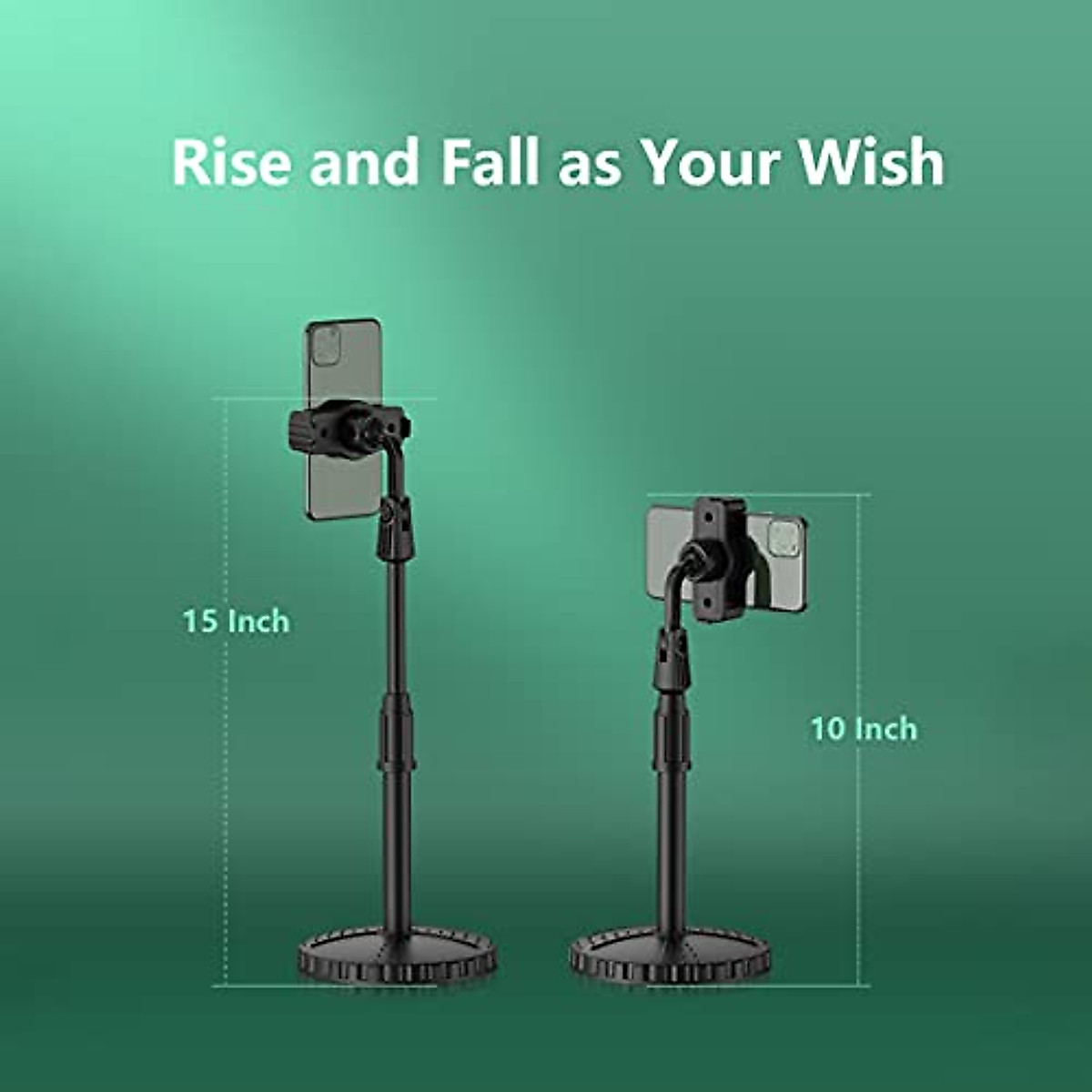 Phone Holder for Desk,Angle Height Adjustable 360 Rotation Cell Phone Stand(Black)