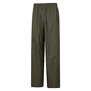 Mountain Warehouse Pakka Mens Waterproof Rain Over Pants - Breathable Khaki Medium