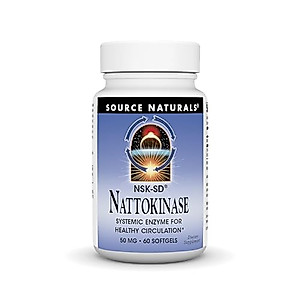 Source Naturals NSK-SD Nattokinase, Systemic Enzyme for Healthy Circulation*, 50 mg - 60 Softgels