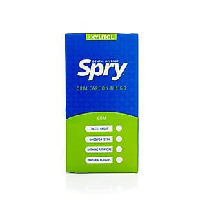 Spry Fresh Natural Xylitol Chewing Gum Dental Defense System Aspartame-Free Sugar Free Gum 400 pieces (2 pieces/pack)