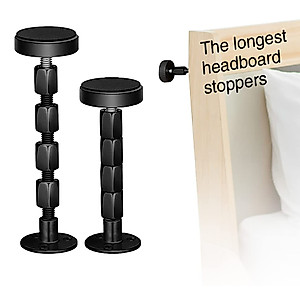 Neatbuddy 2PC Black Adjustable Bed Frame Anti-Shake Tool , Headboard Stoppers with Free Furniture Pad, Protect The Wall from Banging (1.18-4.92in)
