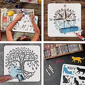 FINGERINSPIRE North America Map Stencil 11.8x11.8 inch Hollow Out United States Canada Mexico Map Drawing Stencil Reusable North America Travel Place Map Craft Stencil for Photo Album, Wall, Paper