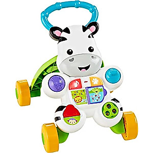 Fisher-Price Baby Learning Toy Learn With Me Zebra Walker With Music Lights And Fine Motor Activities For Ages 6+ Months