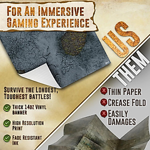 Battle Game Mat for DND - [48" x 72"] Wargaming Tabletop Map - Gaming Board for Warhammer 40k, Dungeons and Dragons, Wargame RPG - Vinyl Gaming Frontline Terrain