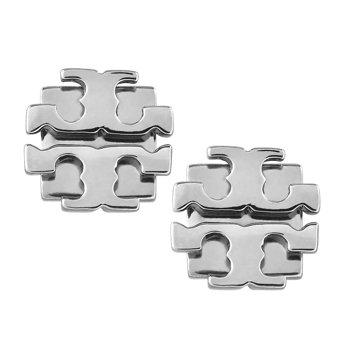 Tory Burch Small T Logo Stud Earrings Silver