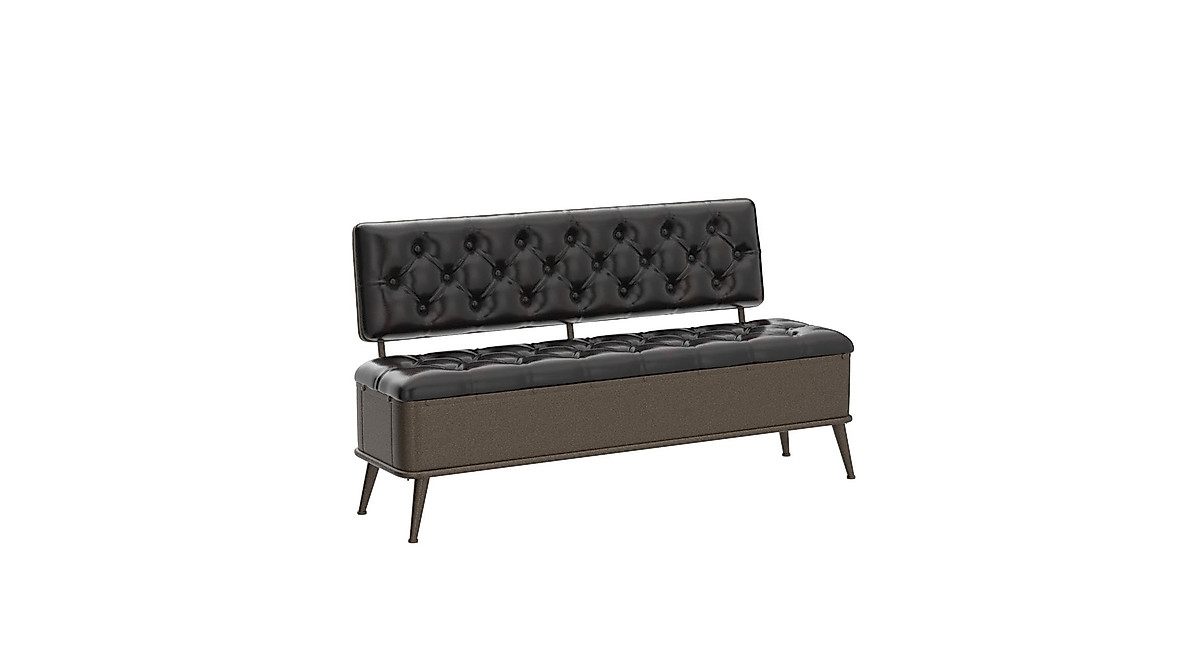 Deco 79 Industrial Metal Storage Bench - Stylish & Durable
