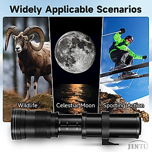 F Mount Lens - JINTU 420-800mm f8.3 Manual Telephoto Lens for Nikon D90 D5600 D5100 D5200 D5300 D5500 D5400 D7200 D7100 D7500 D3100 D3200 D3400 D810 D750 D850 D600