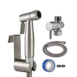 Design House 588913-SS Modern Single-Function Dual-Mount Hand Held Bidet Sprayer for Bathroom, Stainless Steel