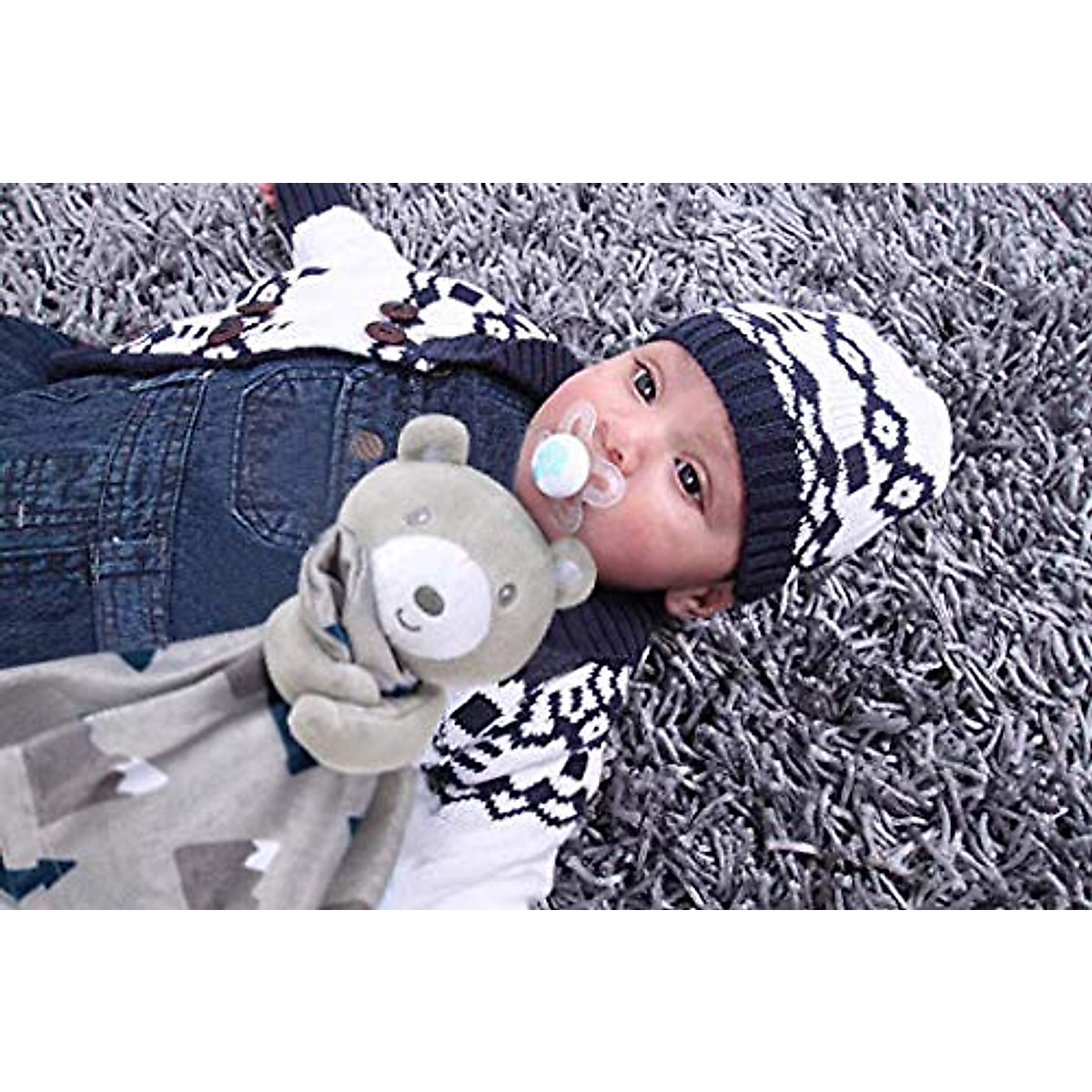 Minky Animal Snuggler Lovey Blanket for Kids, Babies, Boys, Girls, Gender Neutral Security Blanket with Stuffed Animal (Beloved Snowcap Bear)