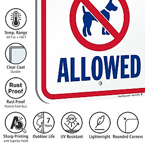 SmartSign Attention No Dogs Allowed Sign - 2 Pack, 18 x 12 inch, 2mm Aluminum Composite, Pre-Drilled Holes, Blue/Red on White, Made in USA