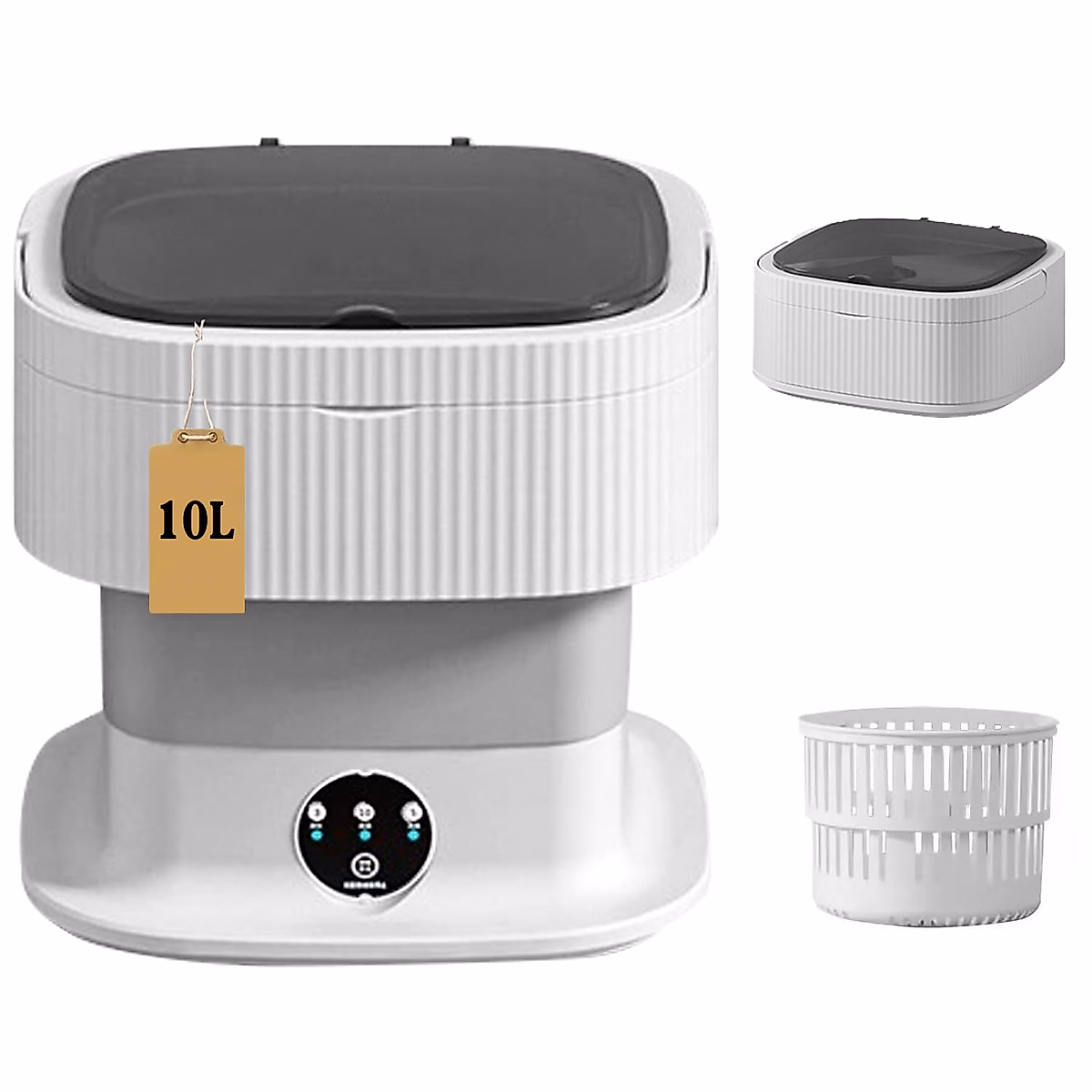 Portable Travel Washing Machine, 10L Portable Mini Washer Machine, Foldable Underwear Washing Machine with Spin Dryer, Small Portable Washer and Dryer Combo for Apartments, Camping, Travel.