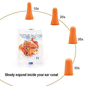 Foam Corded Ear Plugs 100 Pair - Soft NRR 32dB Noise Cancelling Sound Blocking Disposable Orange for Sleeping Snoring Noise Hearing Protection Construction Shooting Range Sports Mowing Woodworking