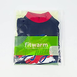 Fitwarm Happy 4th of July Dog Outfit, Holiday Dog Clothes for Small Dogs Boy, Fourth of July Pet Shirt, Patriotic Cat Costume, 100% Breathable Cotton, Red, Navy Blue, White, Medium