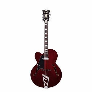 D'Angelico Premier EXL-1 Hollow-Body Lefty Electric Guitar w/ Stairstep Tailpiece - Trans Wine