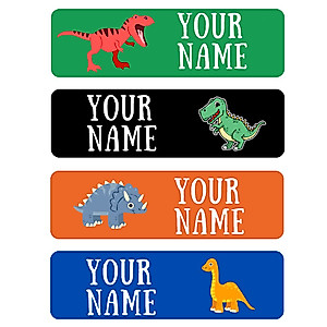 128 Custom Waterproof Dishwasher Safe Kid Name Labels for Daycare, School Supply, Baby Bottles, Lunch Boxes and Cups, Travel. Cute Personalized Design Name Stickers (Pattern 3)