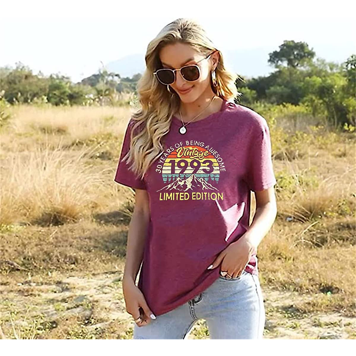 Women 30th Birthday Shirts Vintage 1993 Bday Party Tank Tops 30 Years of being Awesome Funny Saying Short sleeve Tee Tops