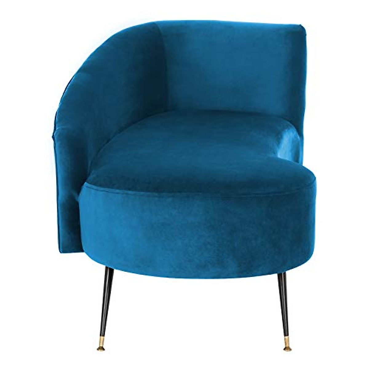 Safavieh Home Evangeline Glam Navy Velvet and Black Parisian Settee Loveseat