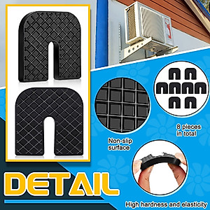 Treela 8 Packs Rubber Isolator Pad Anti Vibration Pads Mechanical Vibration Damping Pads Shock Absorbing Rubber Absorber Sound Isolation Pad for Air Conditioning Condenser Outer Machine