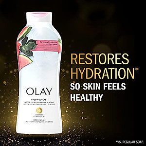 Olay Fresh Outlast Notes of Watermelon & Agave Body Wash, 30 fl oz (Pack of 4)