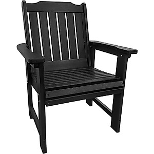 Fortune Candy HDPE Patio Dinning Chair, Outdoor Chair with 18/8 Stainless Steel Hardware, Heavy Duty 600 LBS, for Outdoor Patio Garden Yard (Carbon Black)